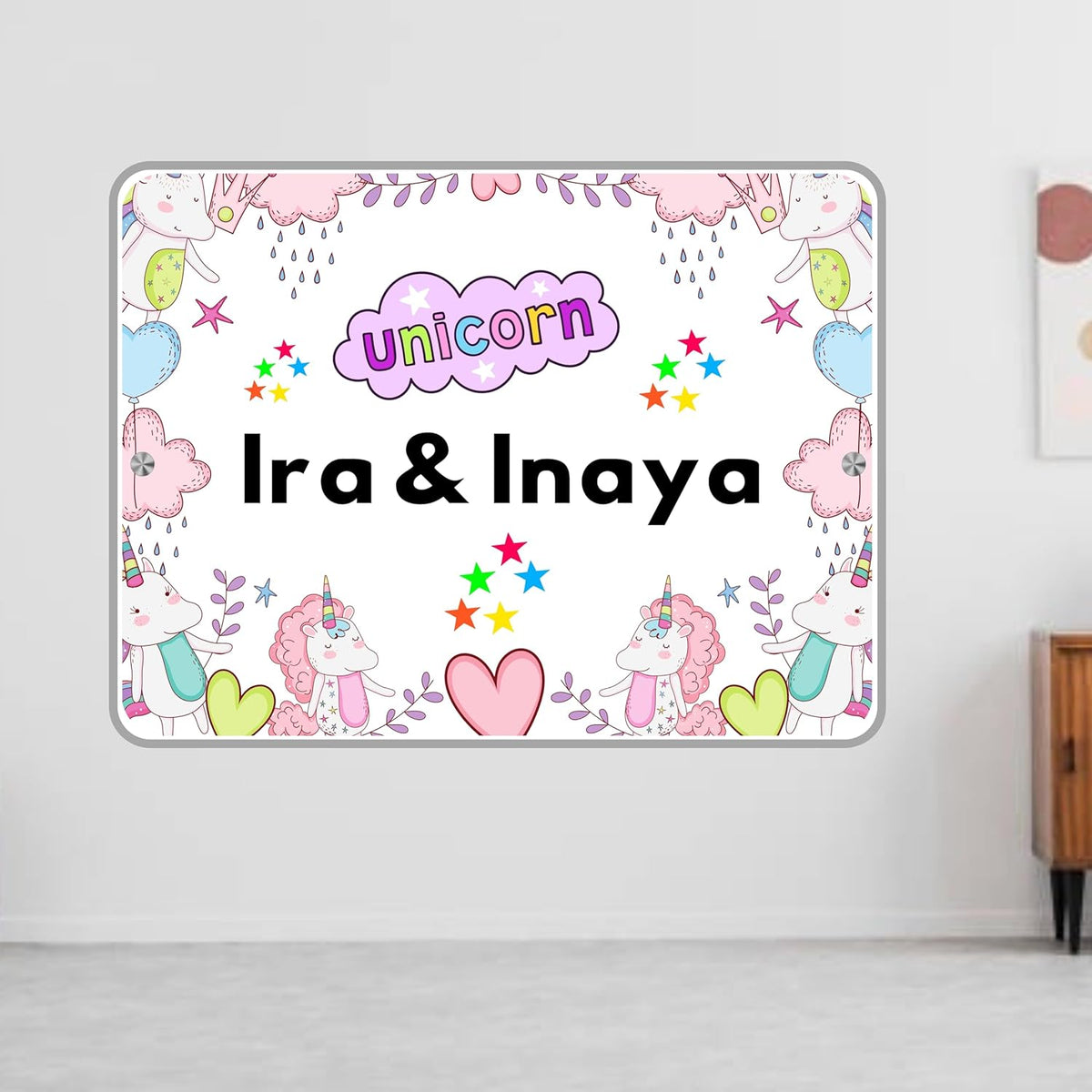 Webelkart Premium Multicolor UNICORN Acrylic Customised Name Plate,Hou ...