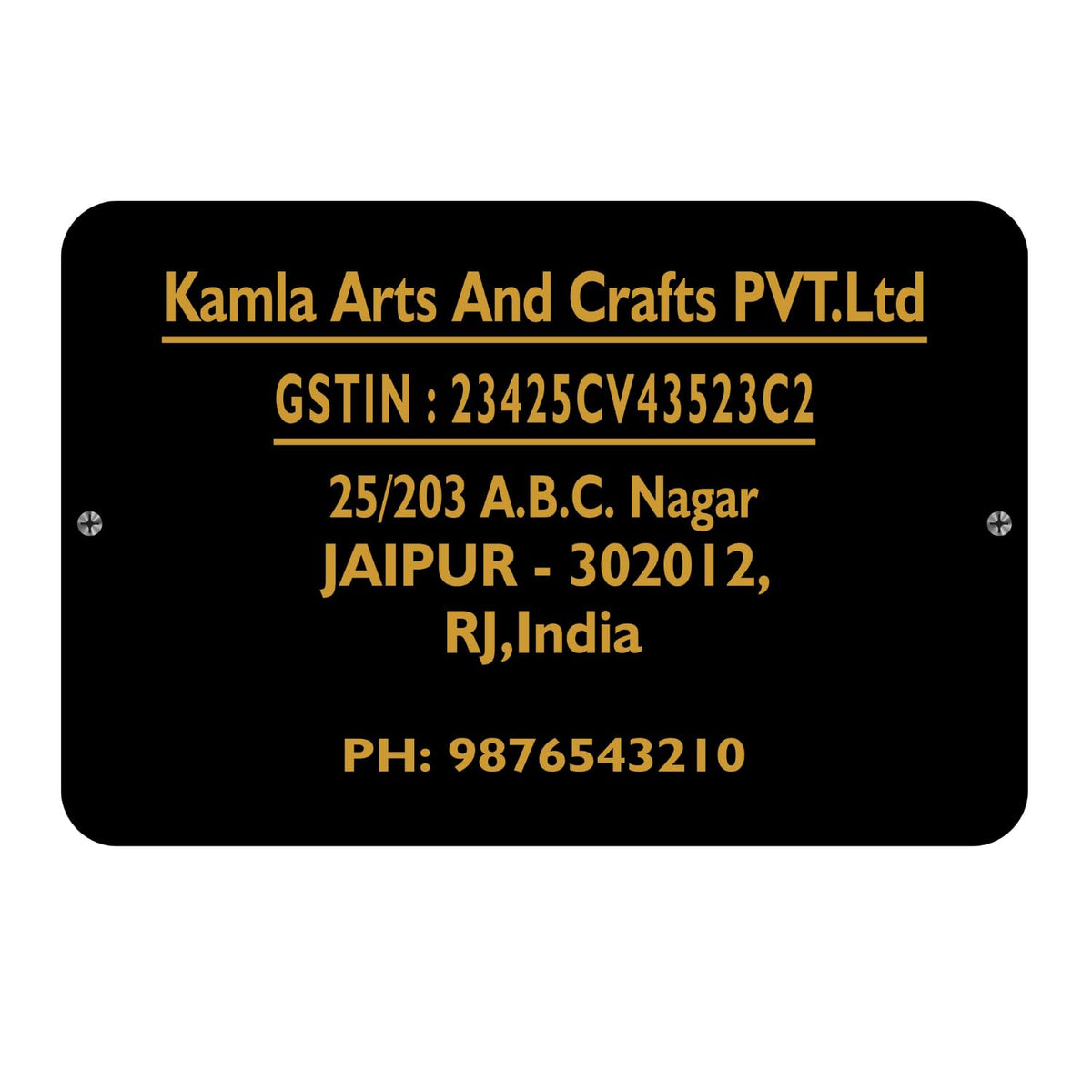Webelkart Custom GST Name Plate for Office, Acrylic Laminated Board, 3 ...