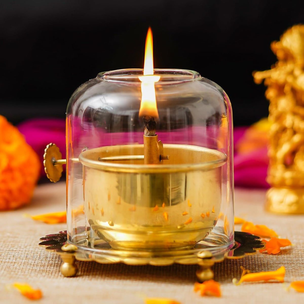 Webelkart Antique Lanterns for Home Decor Akhand Diya with Lifting Scr ...