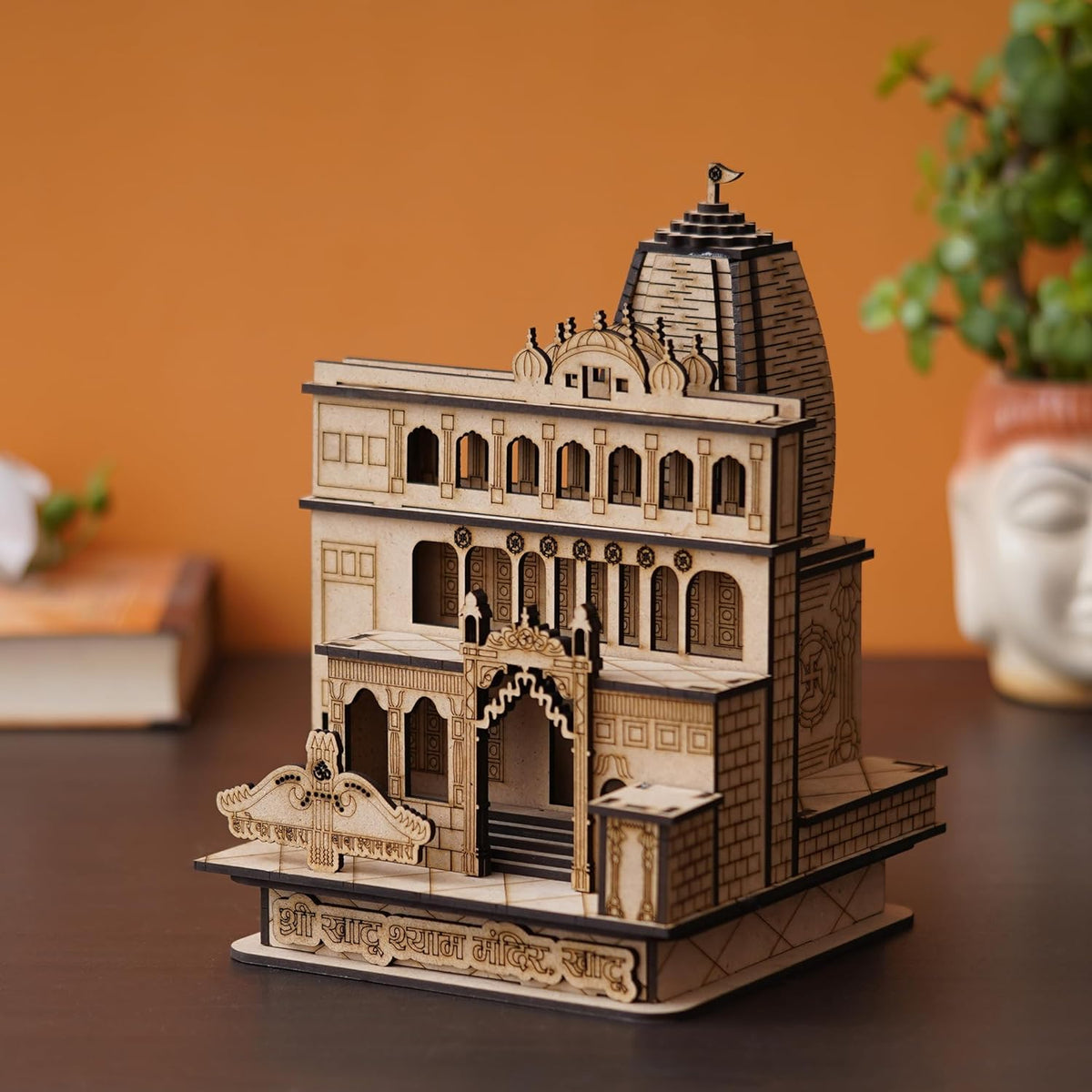 Webelkart Premium Khatu Shyam Ji Wooden Temple for Home Decoration car ...