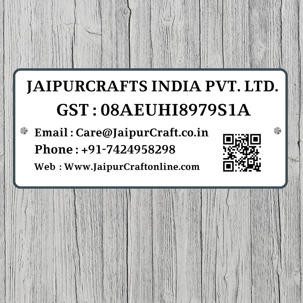Webelkart Premium Acrylic Business GST Name Plate with QR Code, 12 x 6 ...