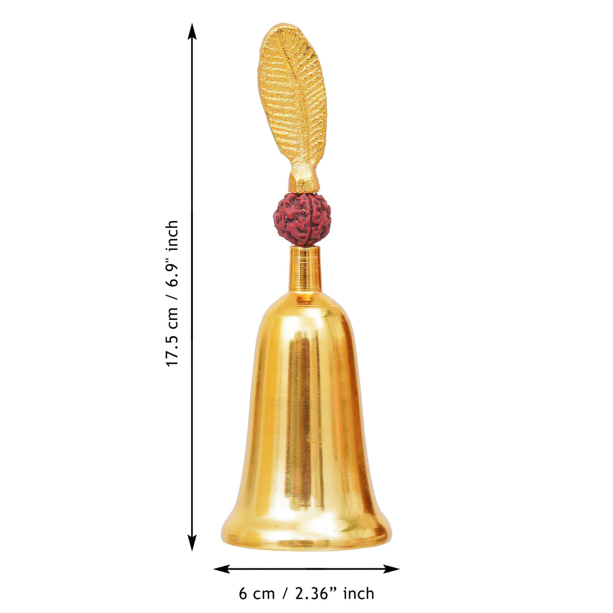 Webelkart Antique HandiCrafted Gold Plated Pooja Bell with Rudraksha w ...