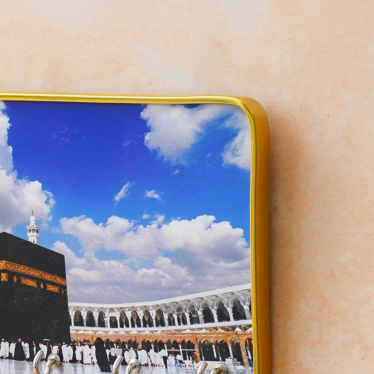 Webelkart Decorative Islamic Wall Key Holder with Kaaba Mecca Scene, M ...