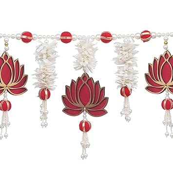 JaipurCrafts Premium Lotus with Paper Gajra Style Bandhanwar Handmade ...