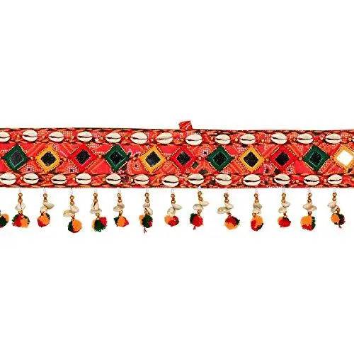 JaipurCrafts Kaudi and Red Cotton Made Door Toran Bandarwal for Home D