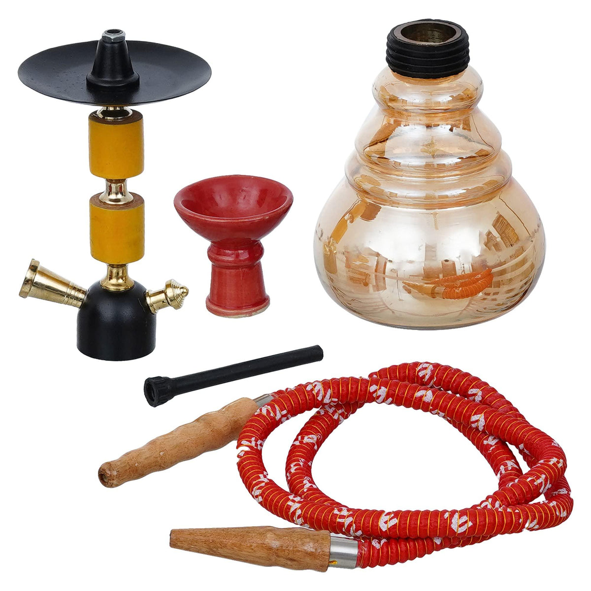 JaipurCrafts Premium Designer Tanki Wood Style Glass, Iron Style Hookah ...