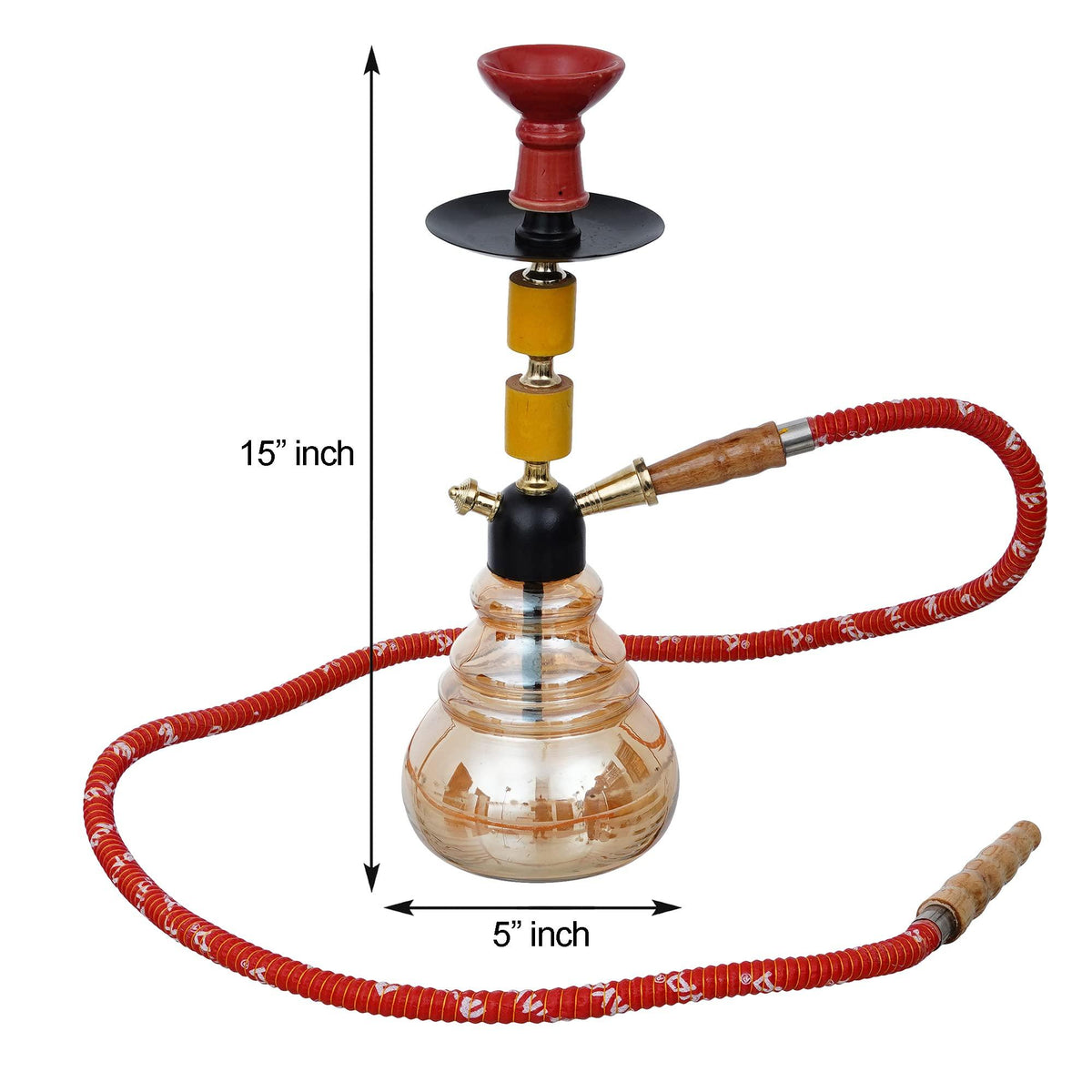 JaipurCrafts Premium Designer Tanki Wood Style Glass, Iron Style Hookah ...