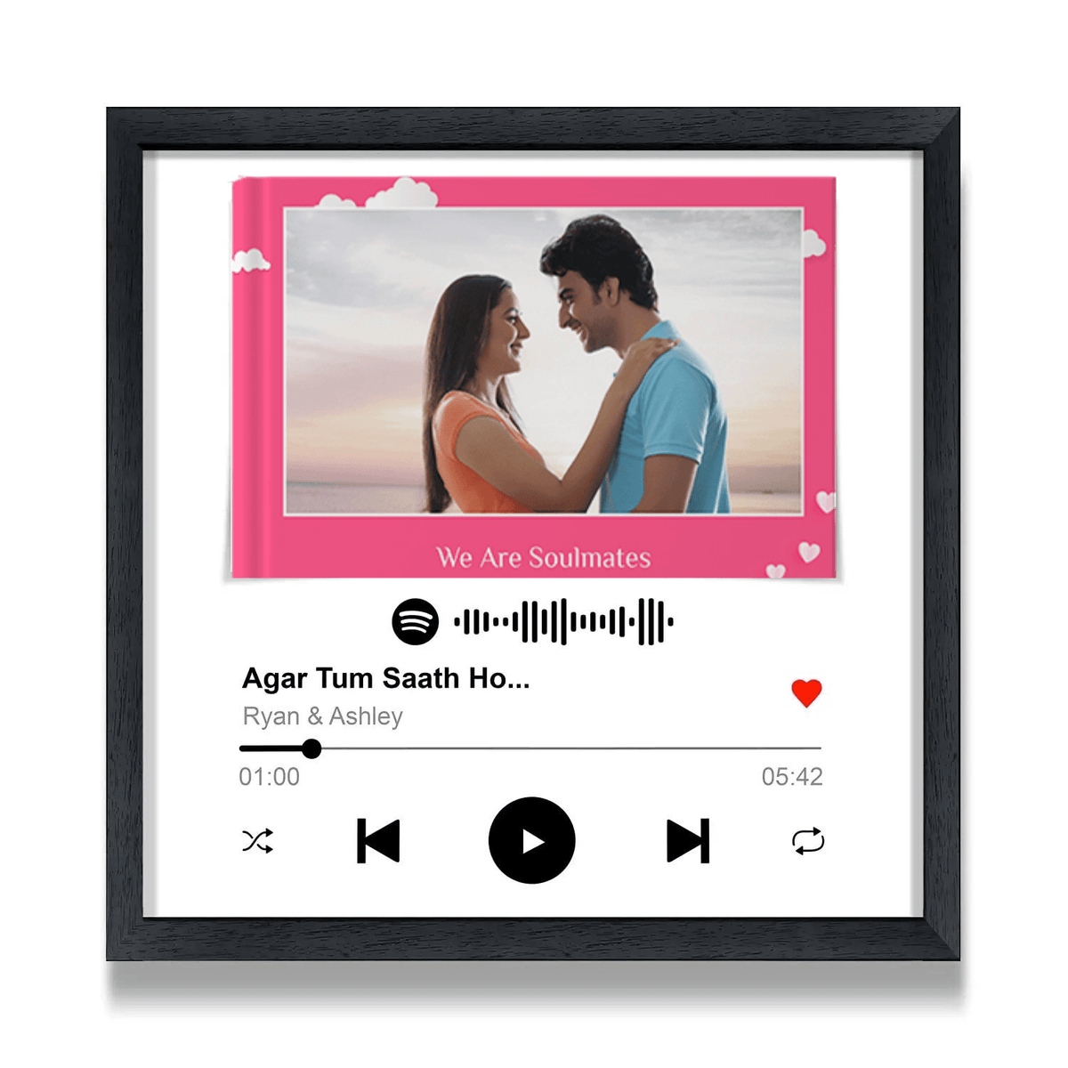 Webelkart Personalized Desk Photo Frame With Customizable Spotify Song ...